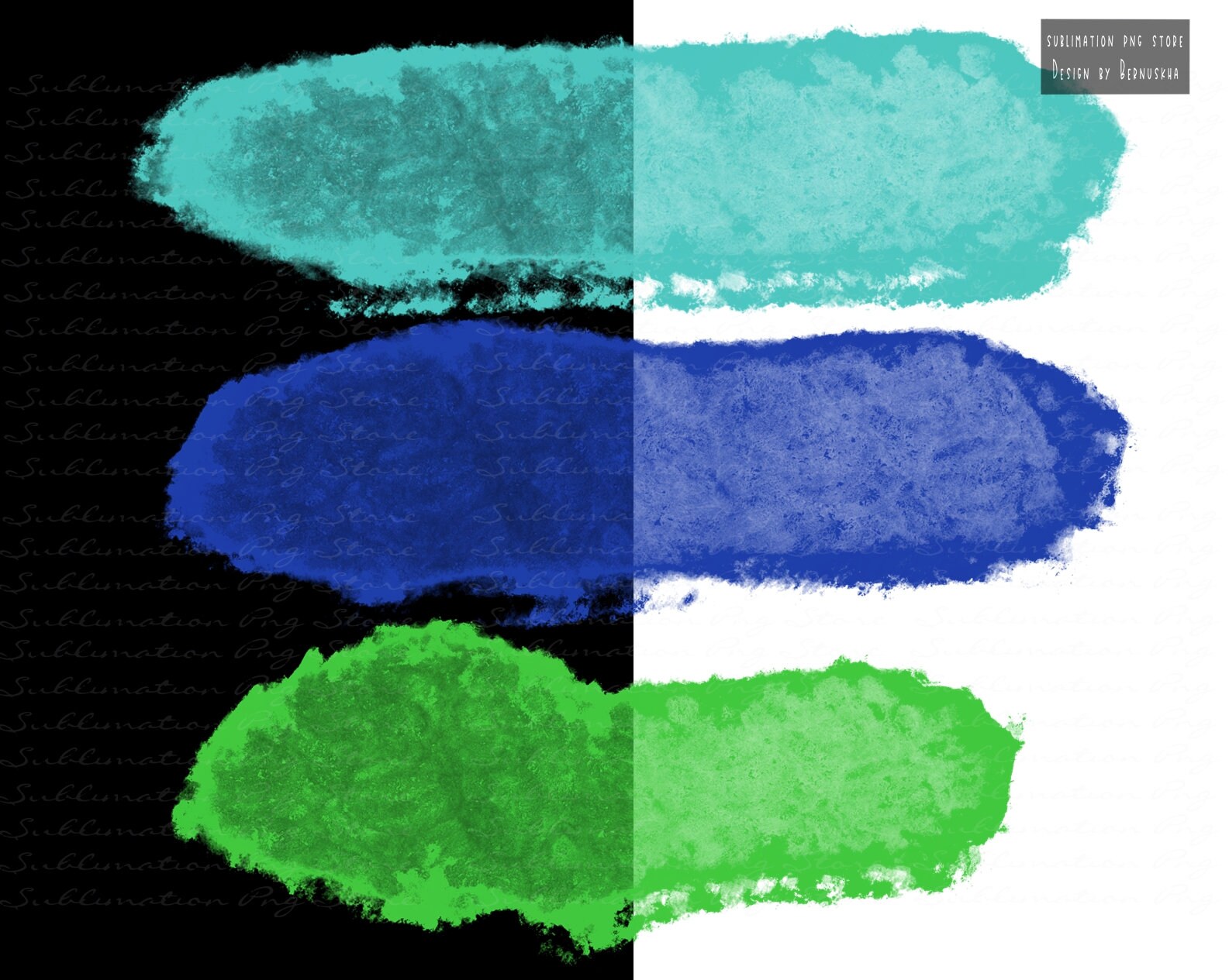 Blue and Green Watercolor Brush Strokes Clipart Paint Brush | Etsy