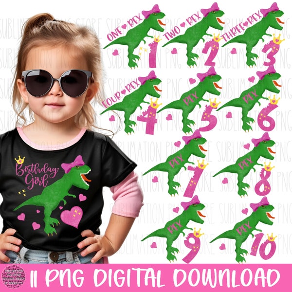 Girl Dinosaur Birthday Svg - Etsy
