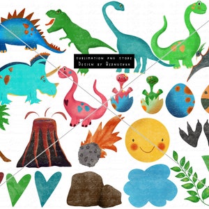 Dinosaur Clipart Set Png, Dinosaur Bundle, Cute Dinos Clipart, Dino ...