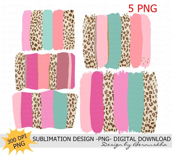 Background Png Pink brush Strokes PNG Sublimation Background Leopard ...