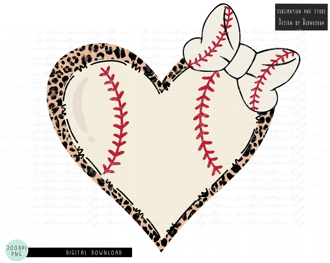 Baseball Heart Png Sublimation Design Download, Baseball Png, Baseball ...