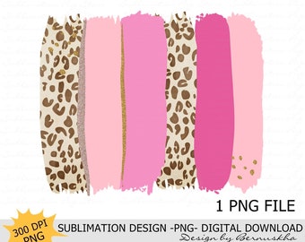Pink Brush Strokes Background Sublimation Design Gold Stroke | Etsy