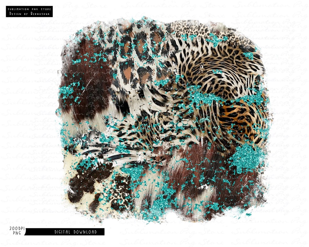 Distressed Cowhide Background Png, Turquoise Cowhide Leopard Background ...