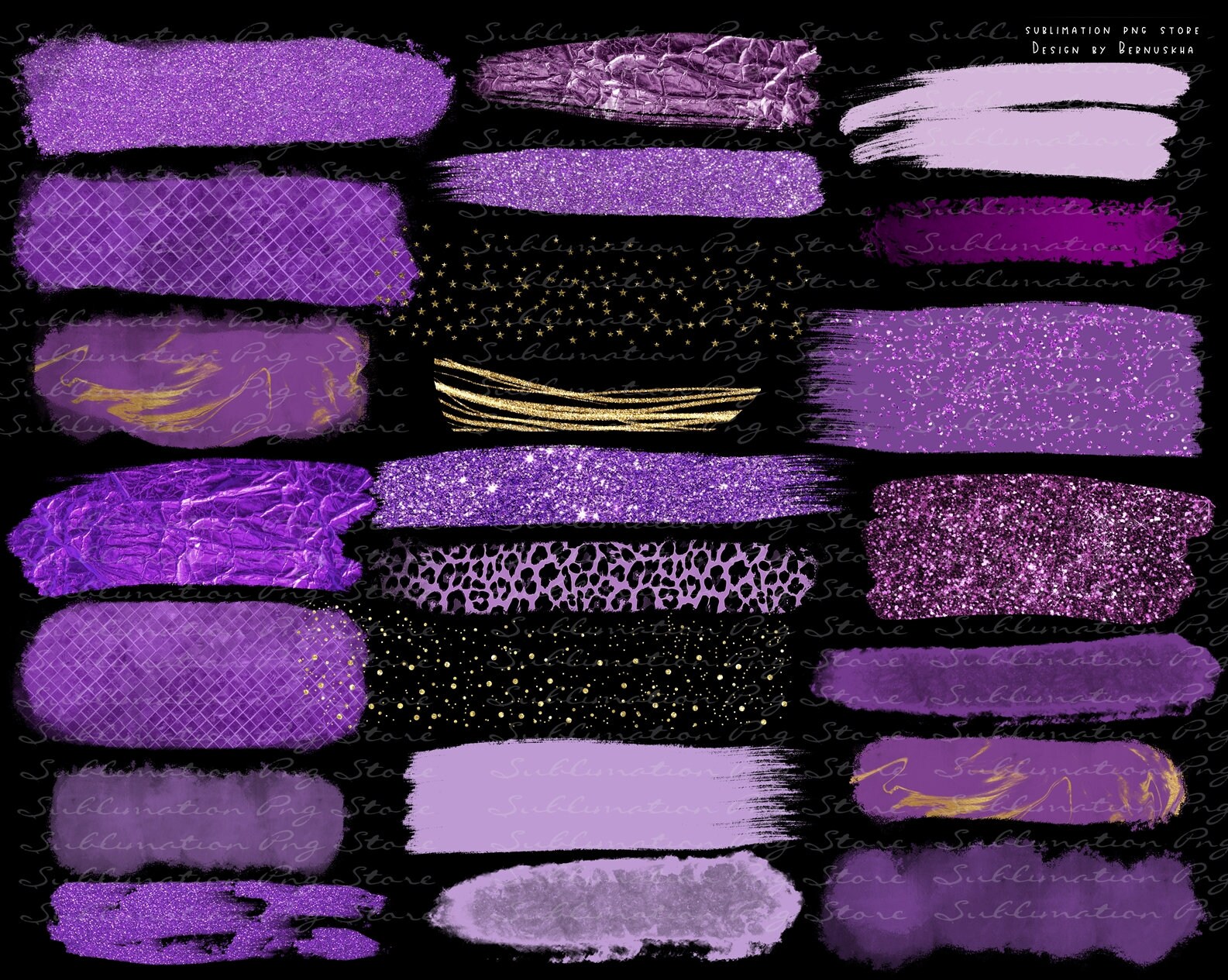 Purple Brush Strokes Clipart Paint Brush Strokes Png Clipart - Etsy