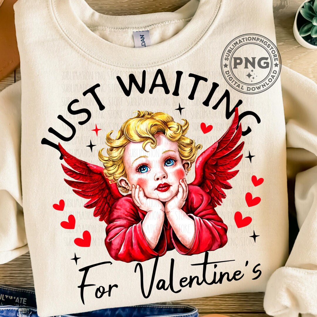 Just Waiting for Valentine's Png Retro Cupid Png Retro Valentine Shist ...