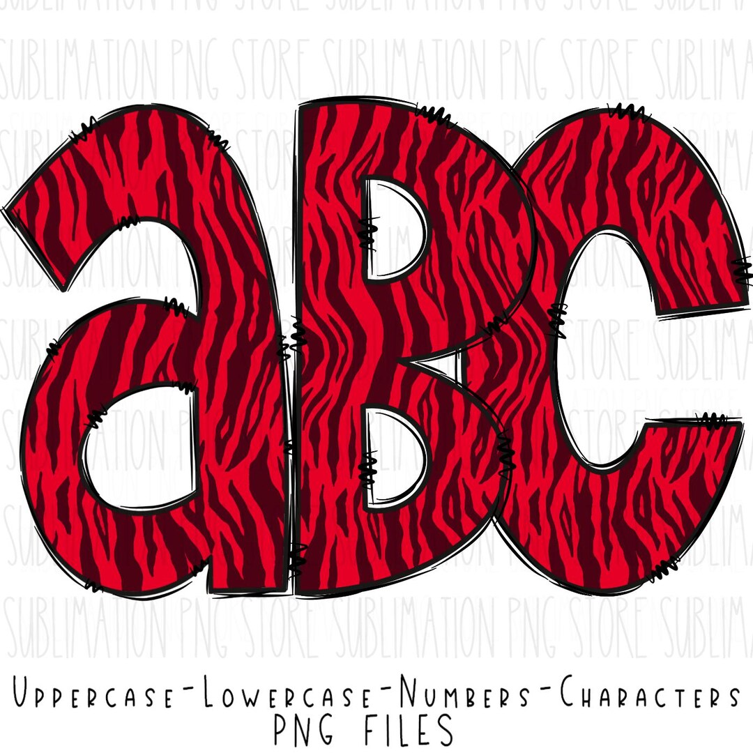 Zebra Alphabet Doodle Letters Png Sublimation Design Animal Print ...