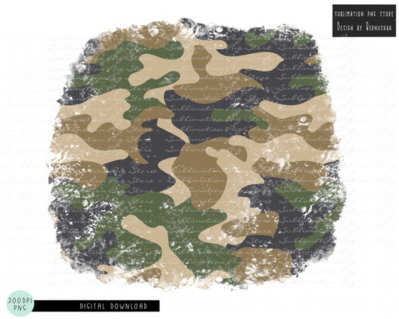 Grunge Camo Background Sublimation Distressed Camouflage Background PNG ...