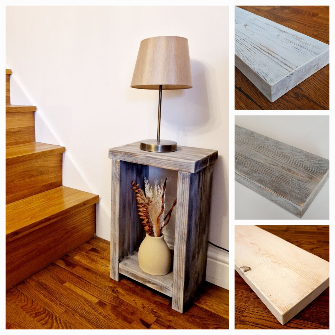 Rustic Wooden Lamp Table, Sofa Side Table or Bedside Table, Handmade ...