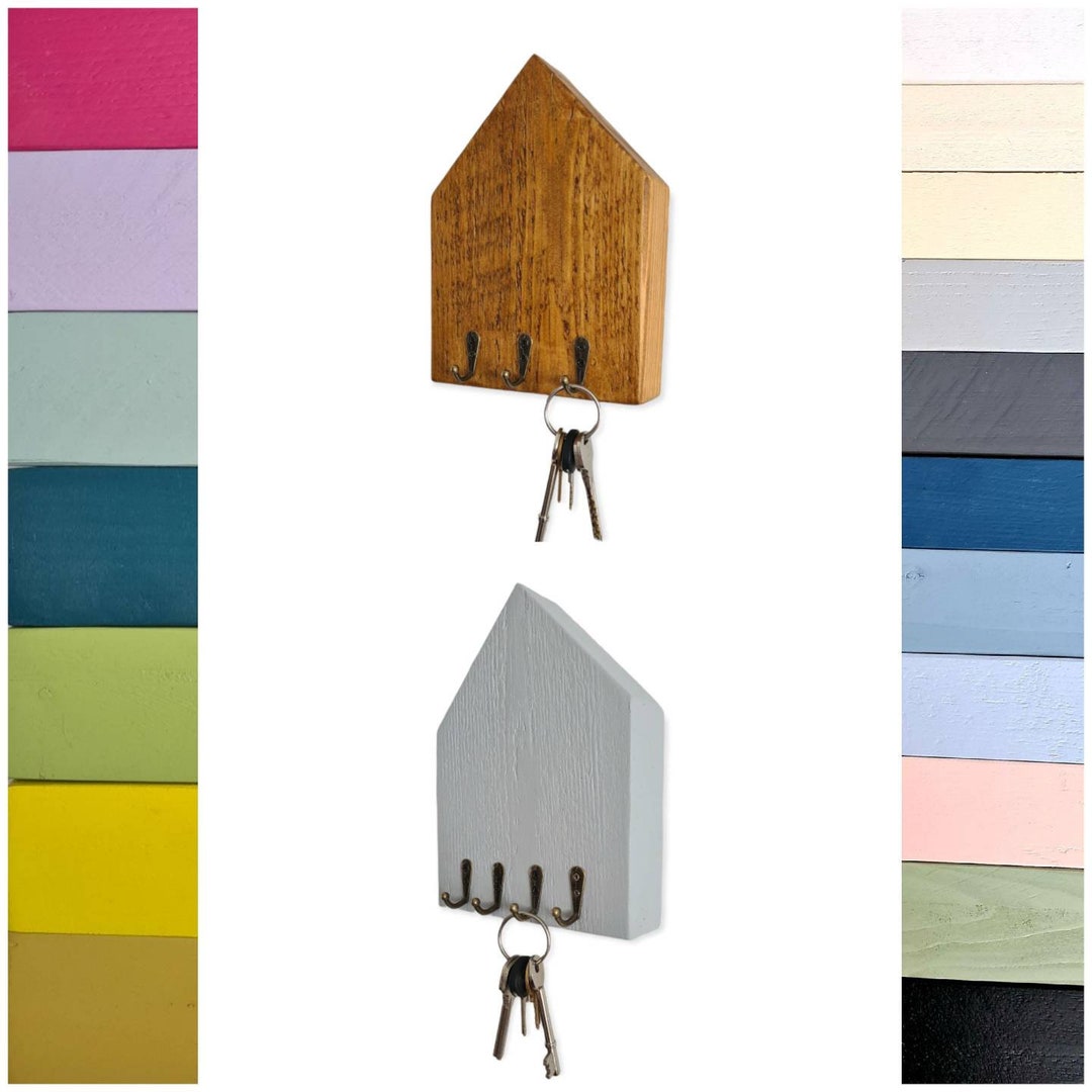 Key Hooks, Key Holder, House Key Rack, Wooden House, Rustic Wood ...