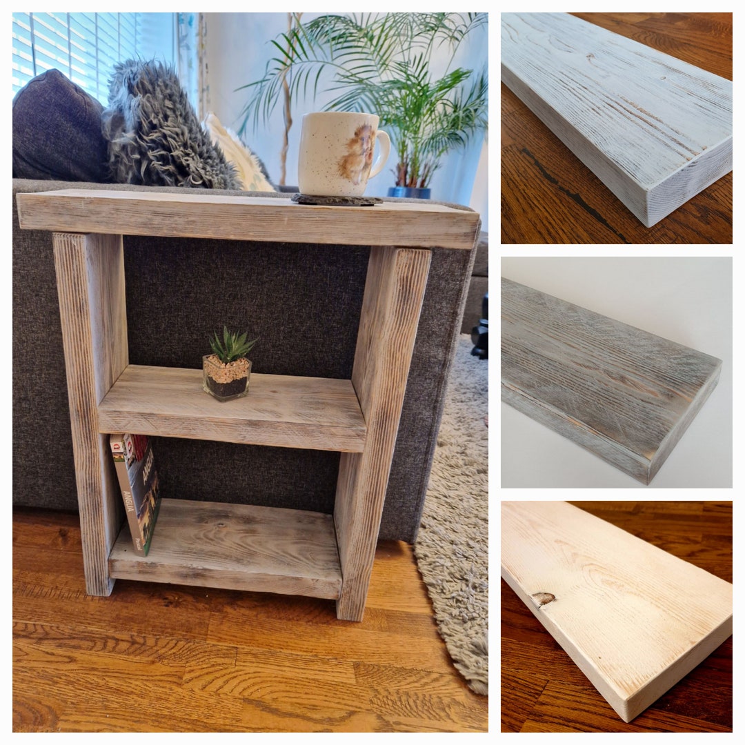 Rustic Wooden End Table With Shelf,slim Narrow Side Table, Sofa Table ...