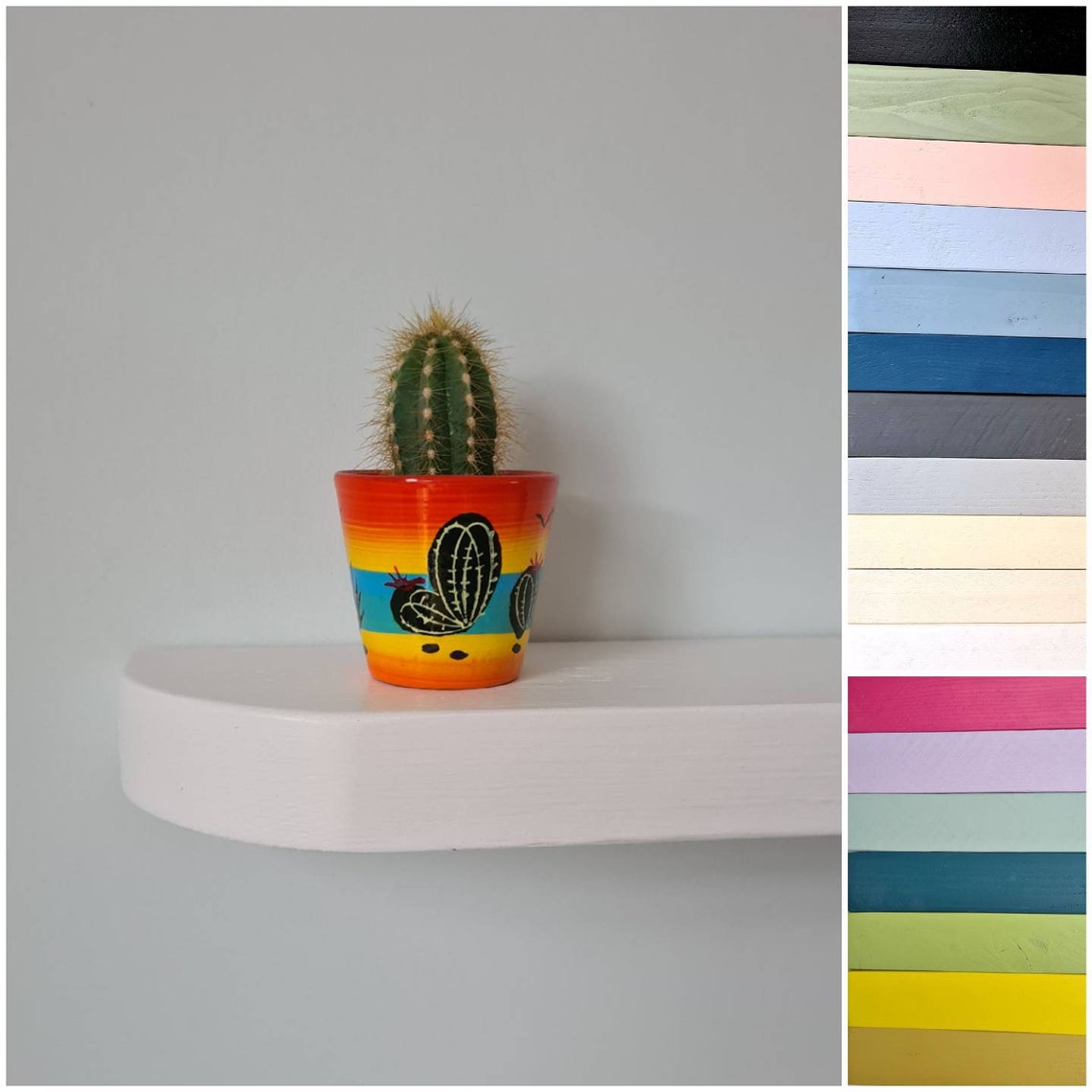 Slim Rustic Floating Wooden Shelf, Radiator Shelf, Rounded Edges, Ledge ...