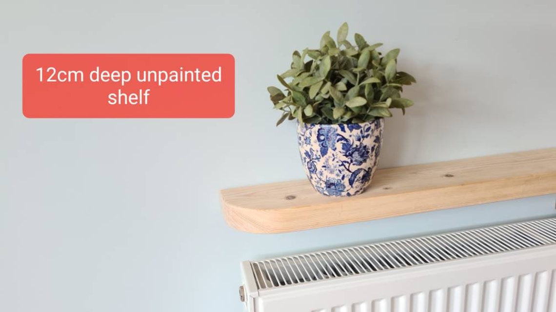 Slim Rustic Floating Wooden Shelf Radiator Shelf Rounded - Etsy UK