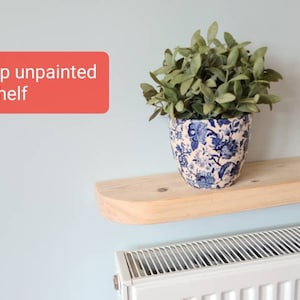 Slim Rustic Floating Wooden Shelf, Radiator Shelf, Rounded Edges, Ledge ...