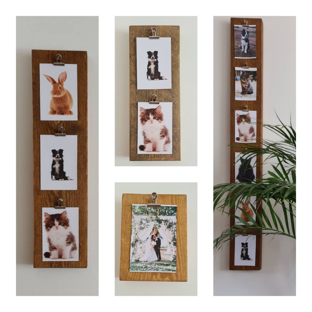 Rustic Wooden Wall Multi Picture Frame, Wall Hung Decor, Collage Photo ...