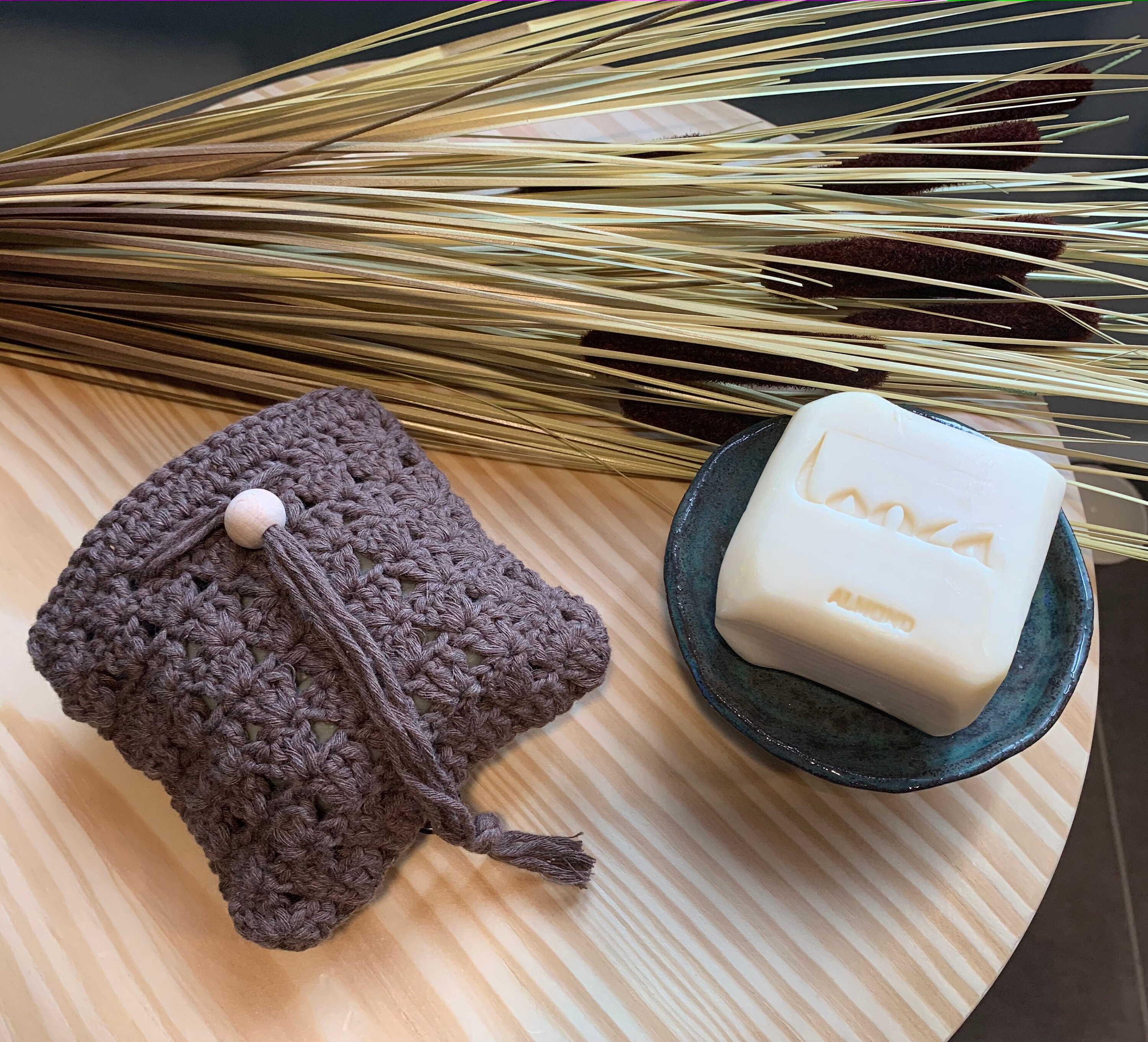 Soap Pouch, Cotton Bath Mitt, Cotton Bath Fiber, Hand Knitted Mitt ...