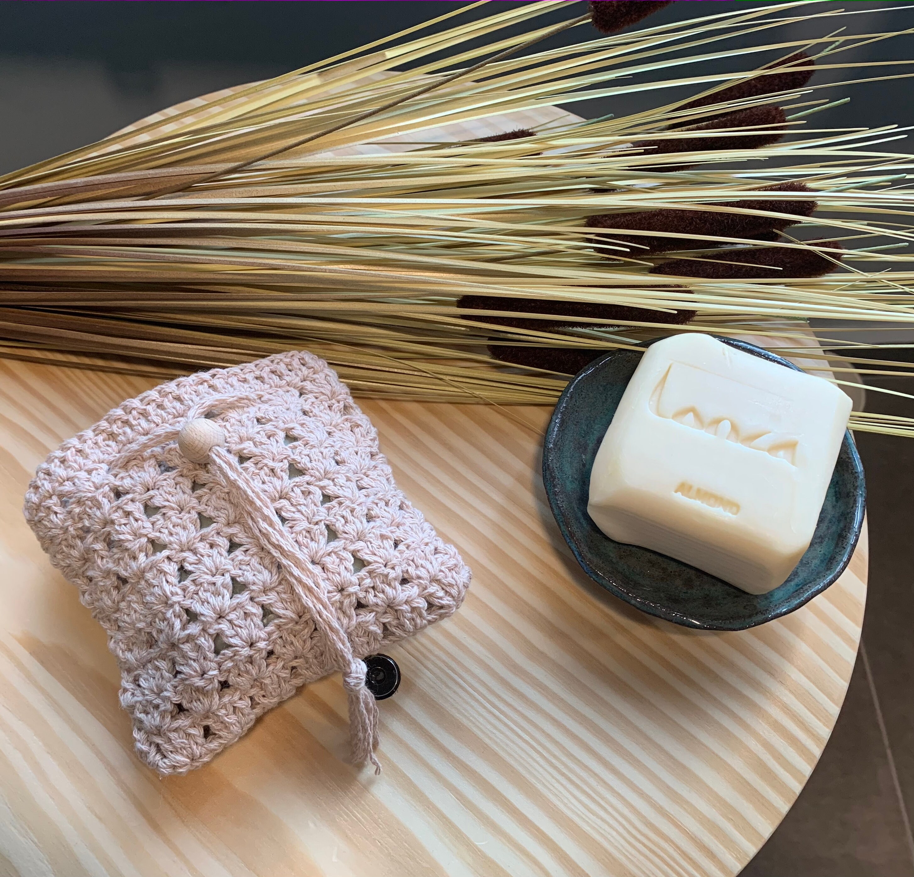 Soap Pouch, Cotton Bath Mitt, Cotton Bath Fiber, Hand Knitted Mitt ...