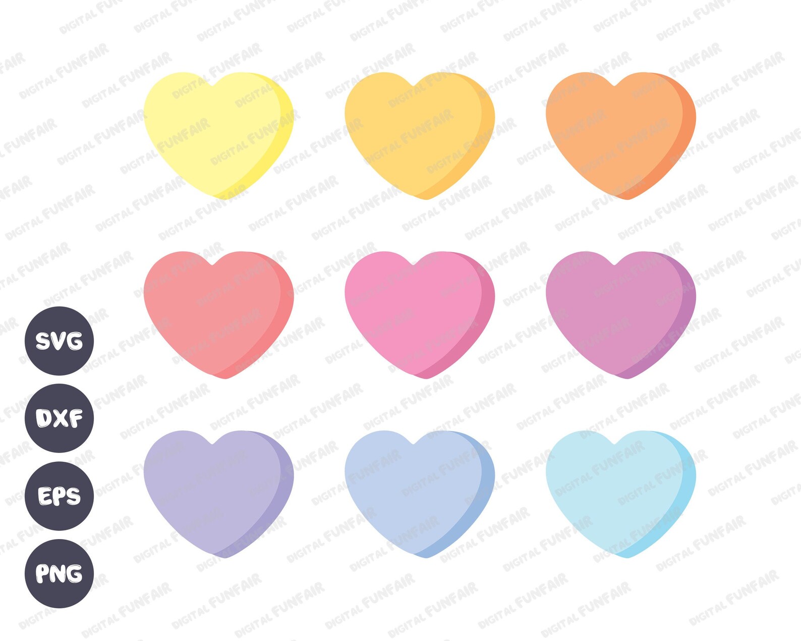 Conversation Hearts Svg Files For Cricut Valentine Svg Etsy