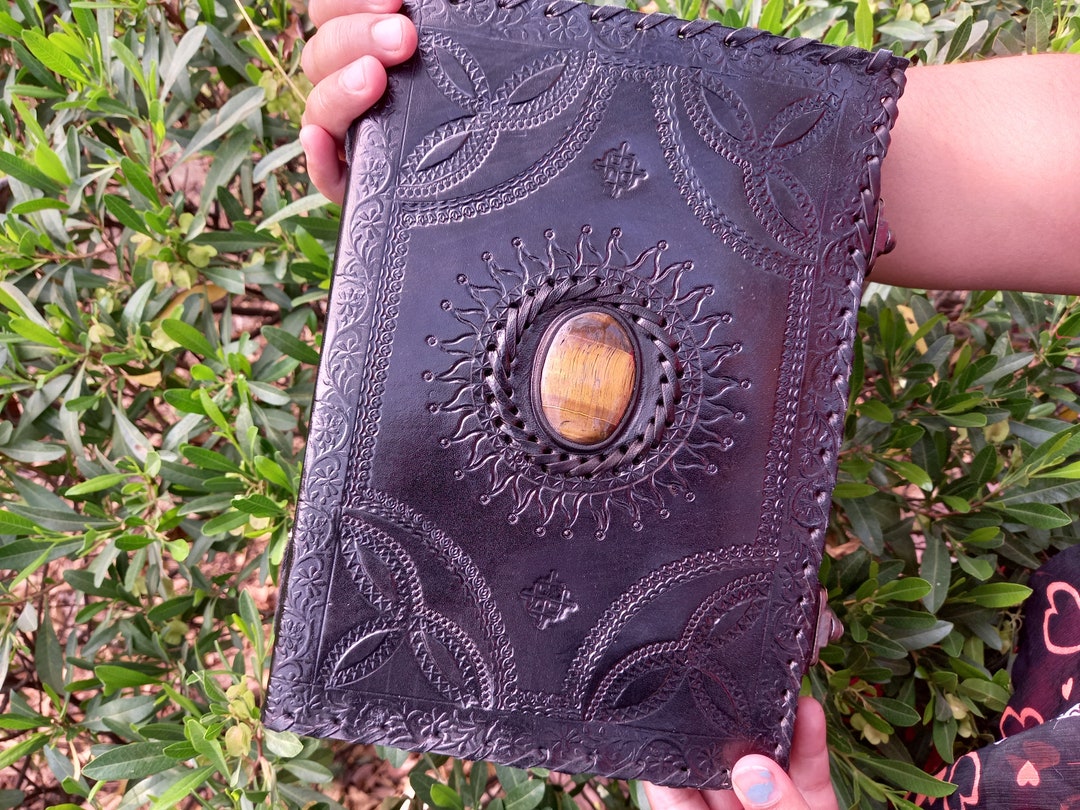 Handmade Leather Journal: Stone Notebook With Lock, Gift for ...