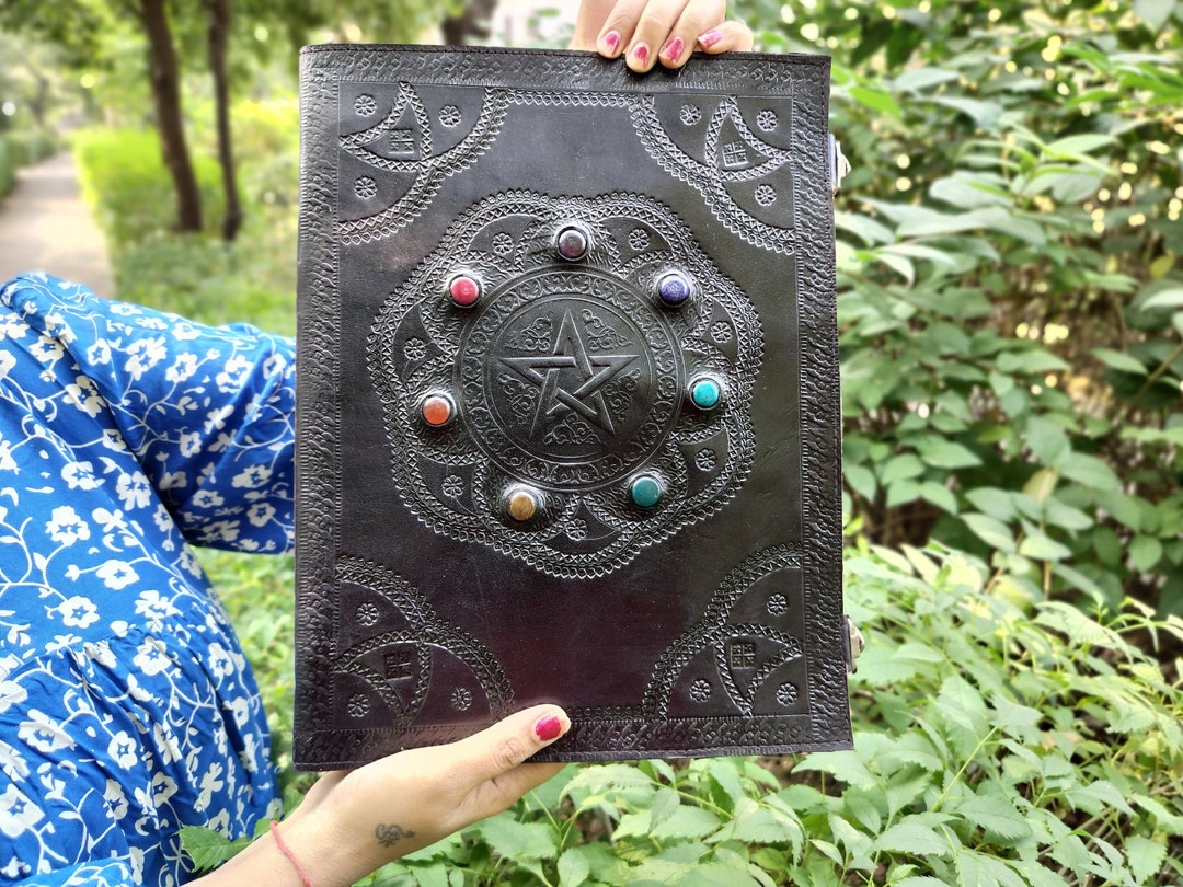 Personalized Leather Journal for Men Women Pentagram Handmade Notebook ...