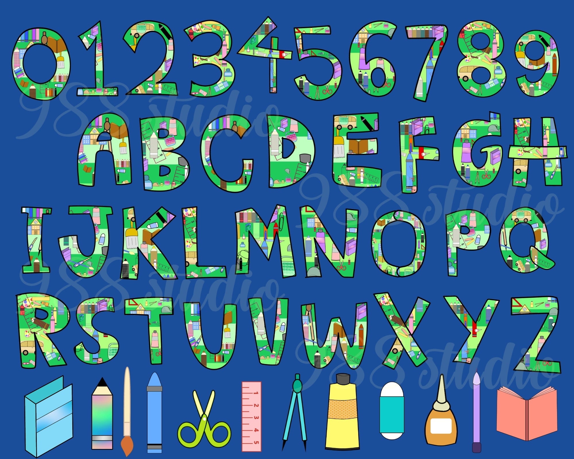 School Alphabet Png, Pdf, Teacher Font, School Letters Png, Back to ...