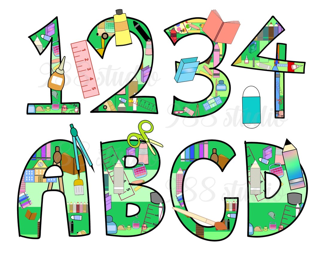 School Alphabet Png, Pdf, Teacher Font, School Letters Png, Back to ...