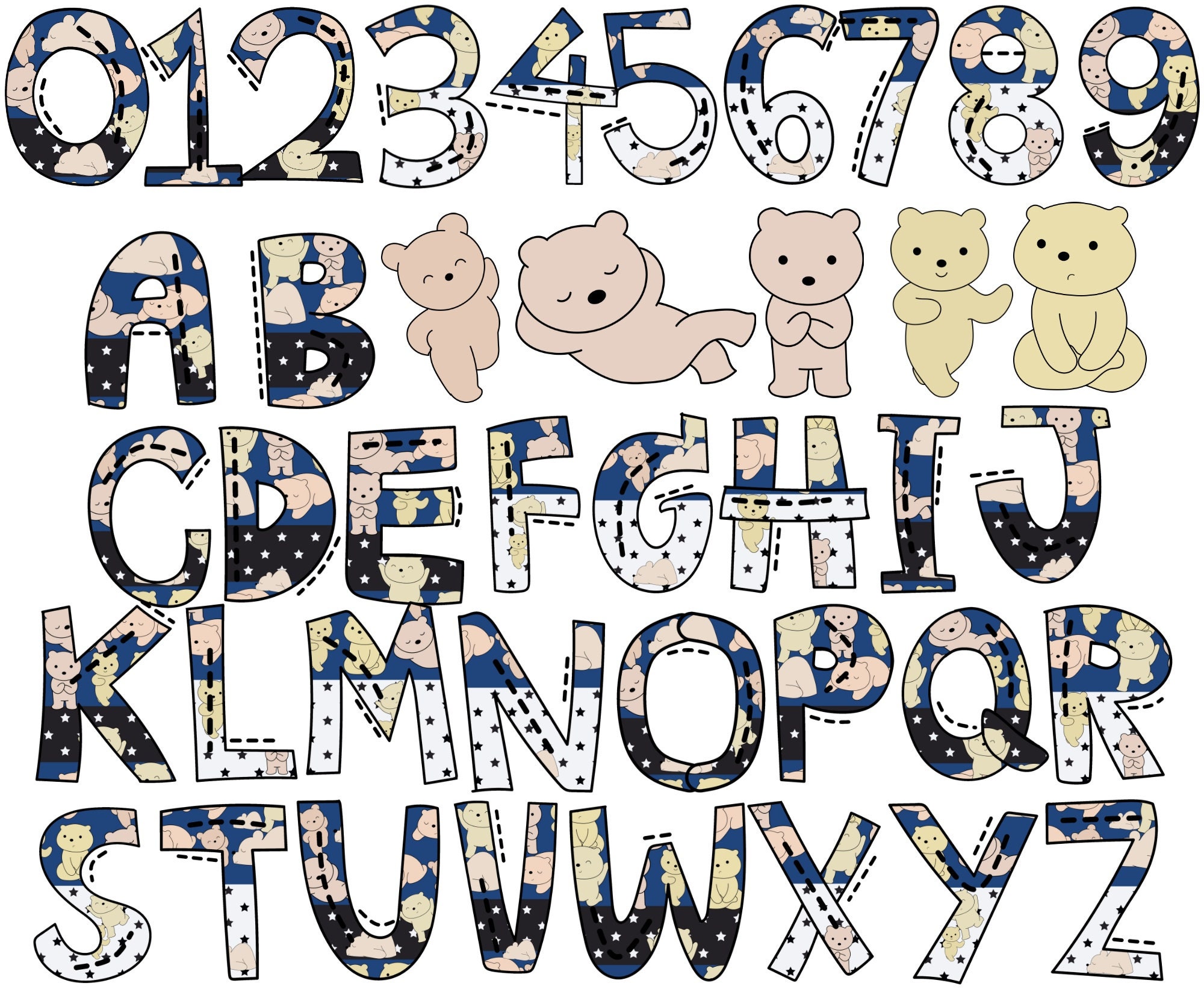 Bear Fonts, Doodle Bear, Animal Clip Art, Bear Alphabet Png, Abc ...