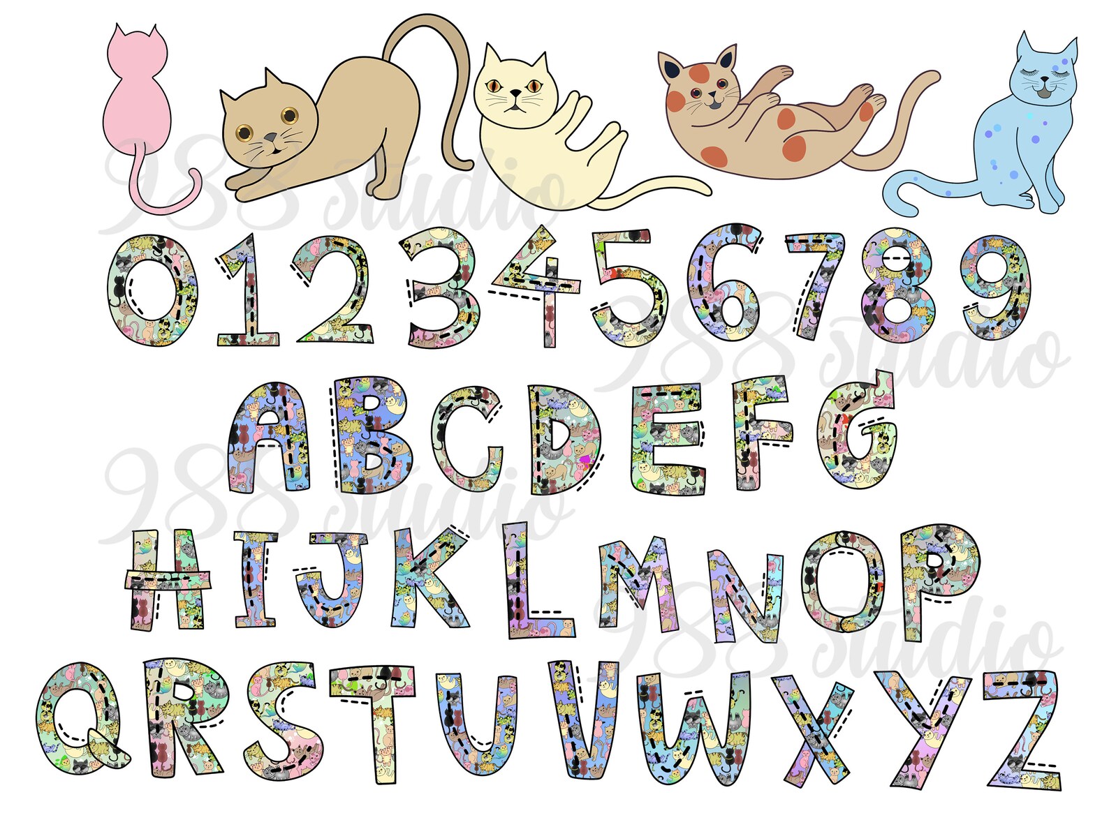 Cat Font Png, Cat Clip Art, Doodle Fonts, Animal Font, Cute Cat Art ...