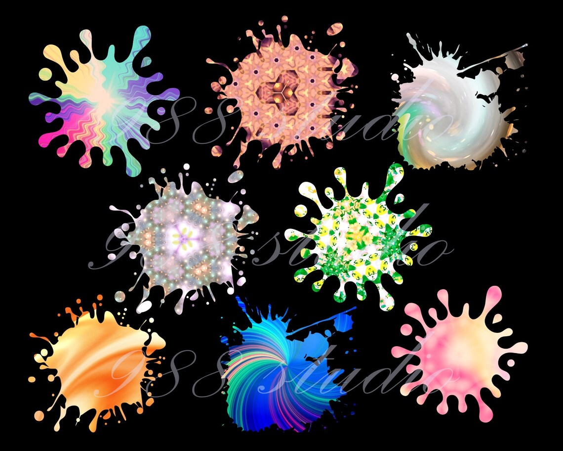 Splash Digital Png-glitter Sparkle Splash Splatter Png - Etsy