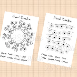 Flower Mood Tracker, Mood Tracker Journal, Monthly Tracker, Emotional ...