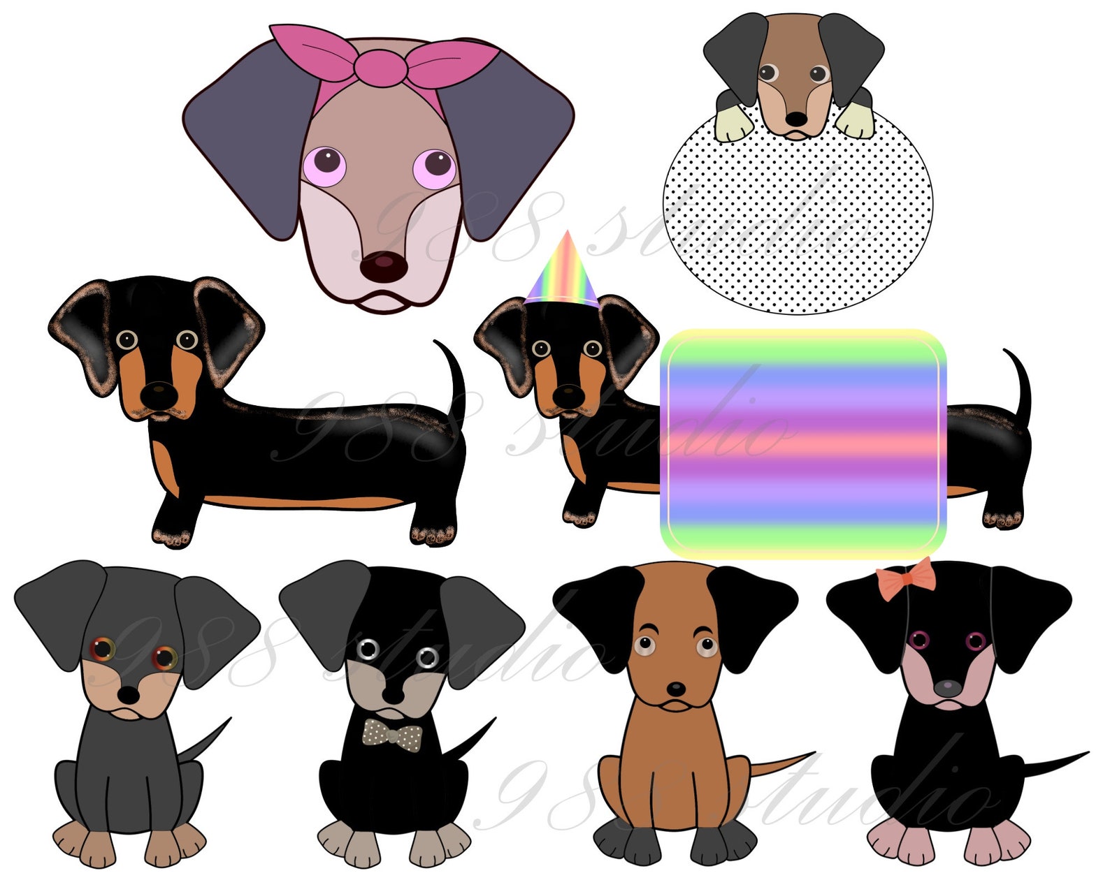 Dachshund Clip Art Cute Dog Png Sublimation dachshund - Etsy