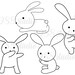 Rabbit SVG, Doodle Rabbit Png, Animal Clip Art, Rabbit Line Drawing ...