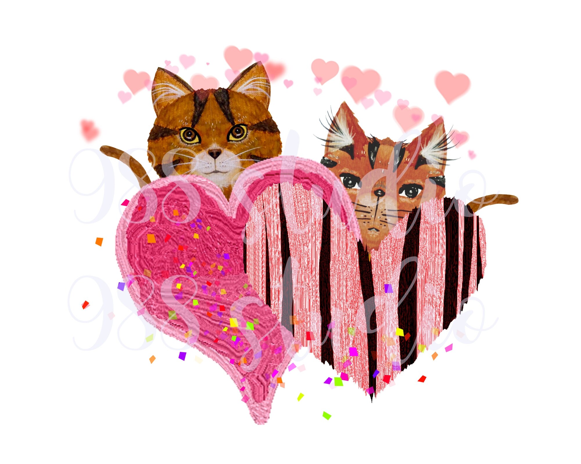 Cat corazón png cat sublimation cat love digital kitten | Etsy