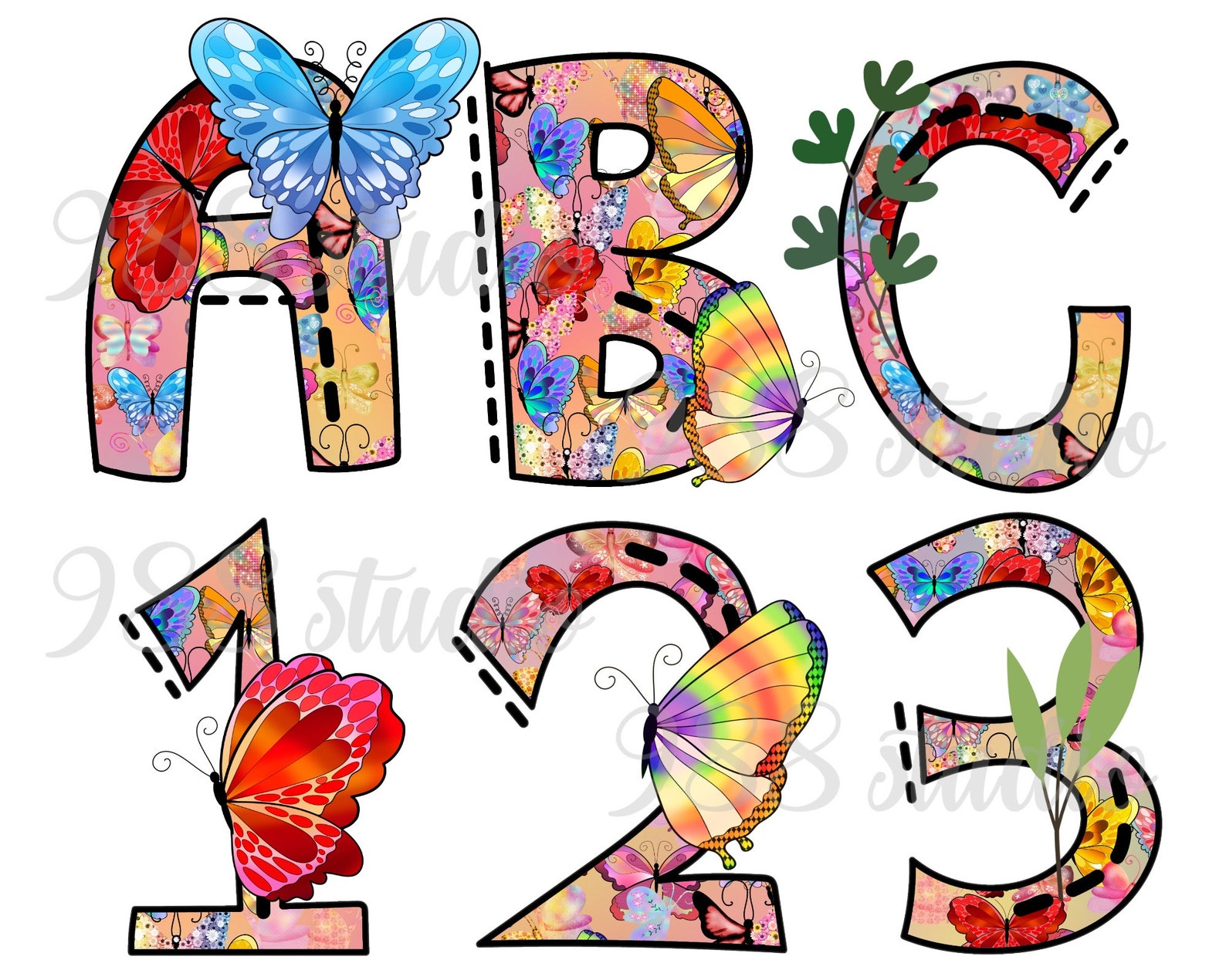 Butterfly Alphabet Png, Butterflies Font, Insect Letters Png, Bugs Clip ...