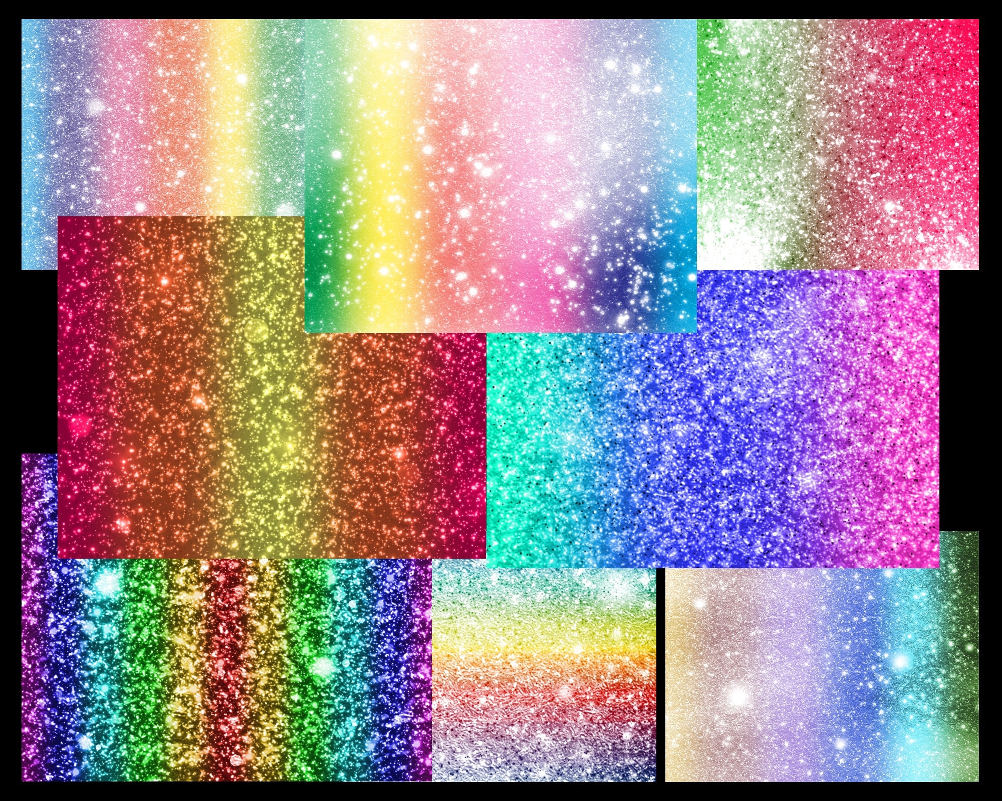 Rainbow Glitter Digital Paper Scrapbooking Digital Paper Rainbow ...