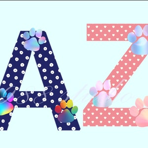Paw Alphabets Png paw Fonts rainbow Alphabet Cute Abc - Etsy Canada