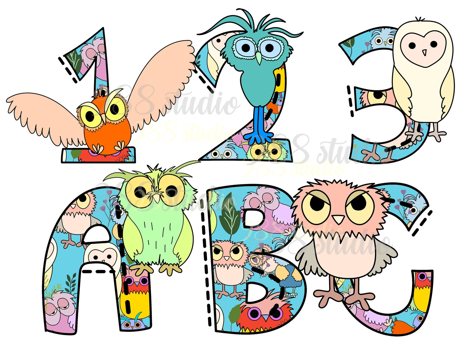 Owl Alphabet Png, Cute Fonts Png, Owl Sublimation, Alphabet Letters ...