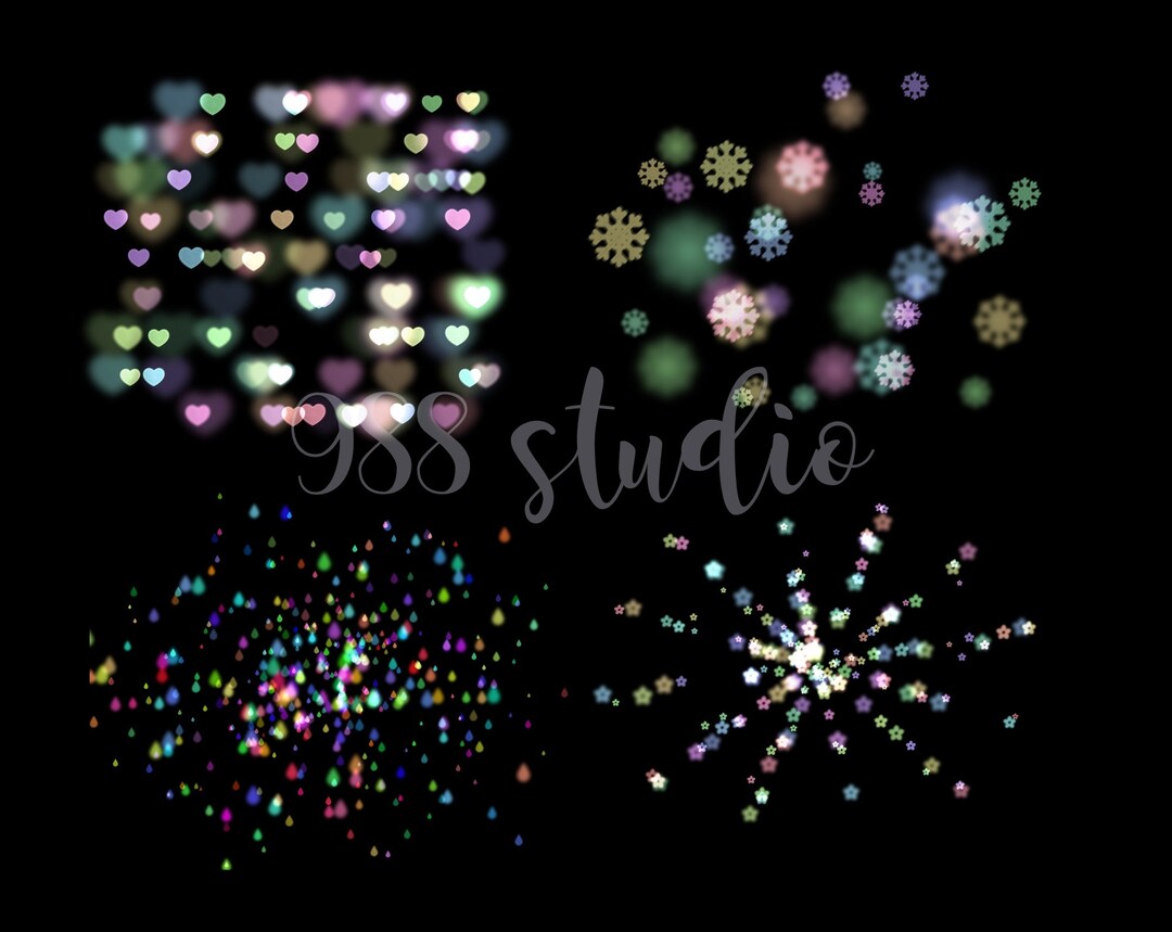Rainbow Confetti Clipart - Heart Glitter Overlay- Flower Sparkle ...