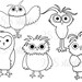 Owl Line Drawings, Owls Svg, Doodle Owl Png, Vector Art, Doodle Line ...