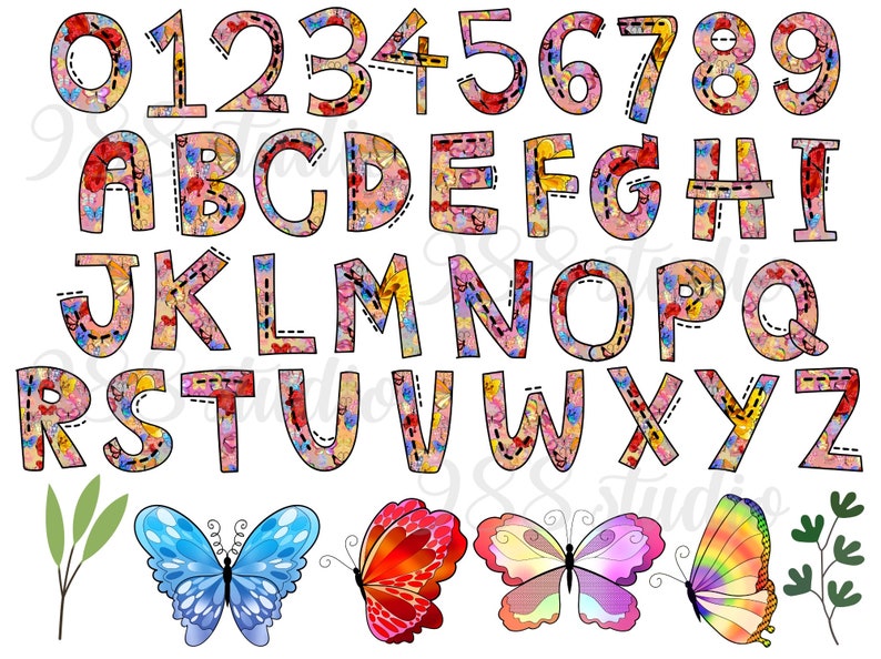 Butterfly Alphabet Png, Butterflies Font, Insect Letters Png, Bugs Clip ...