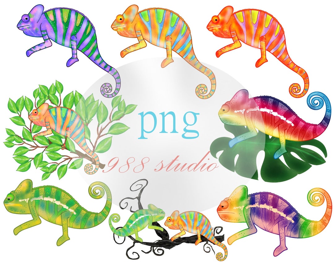 Chameleon Clip Art chameleon Png Chameleon Art Print Animal - Etsy