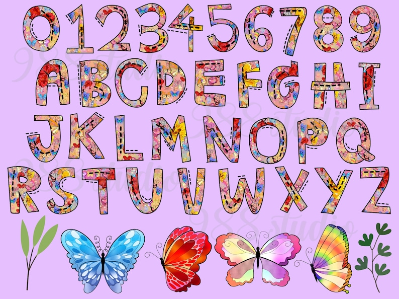 Butterfly Alphabet Png, Butterflies Font, Insect Letters Png, Bugs Clip ...