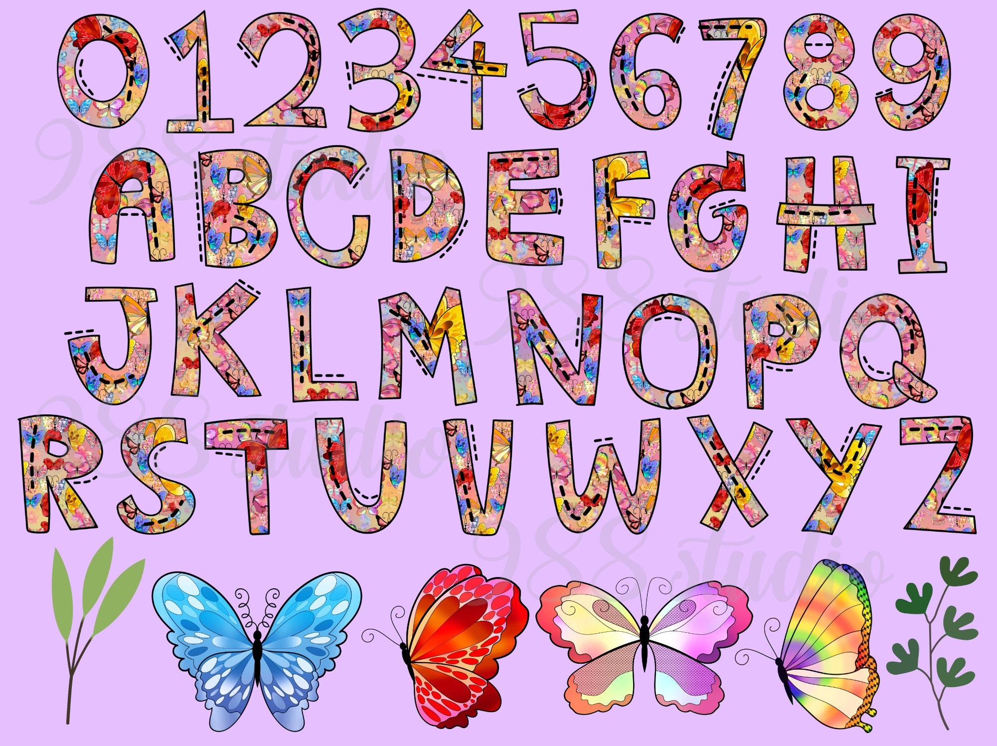 Butterfly Alphabet Png, Butterflies Font, Insect Letters Png, Bugs Clip ...