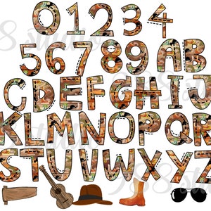 Country Fonts Clip Art, Western Letters Png, Cowboy Alphabet, Rustic ...