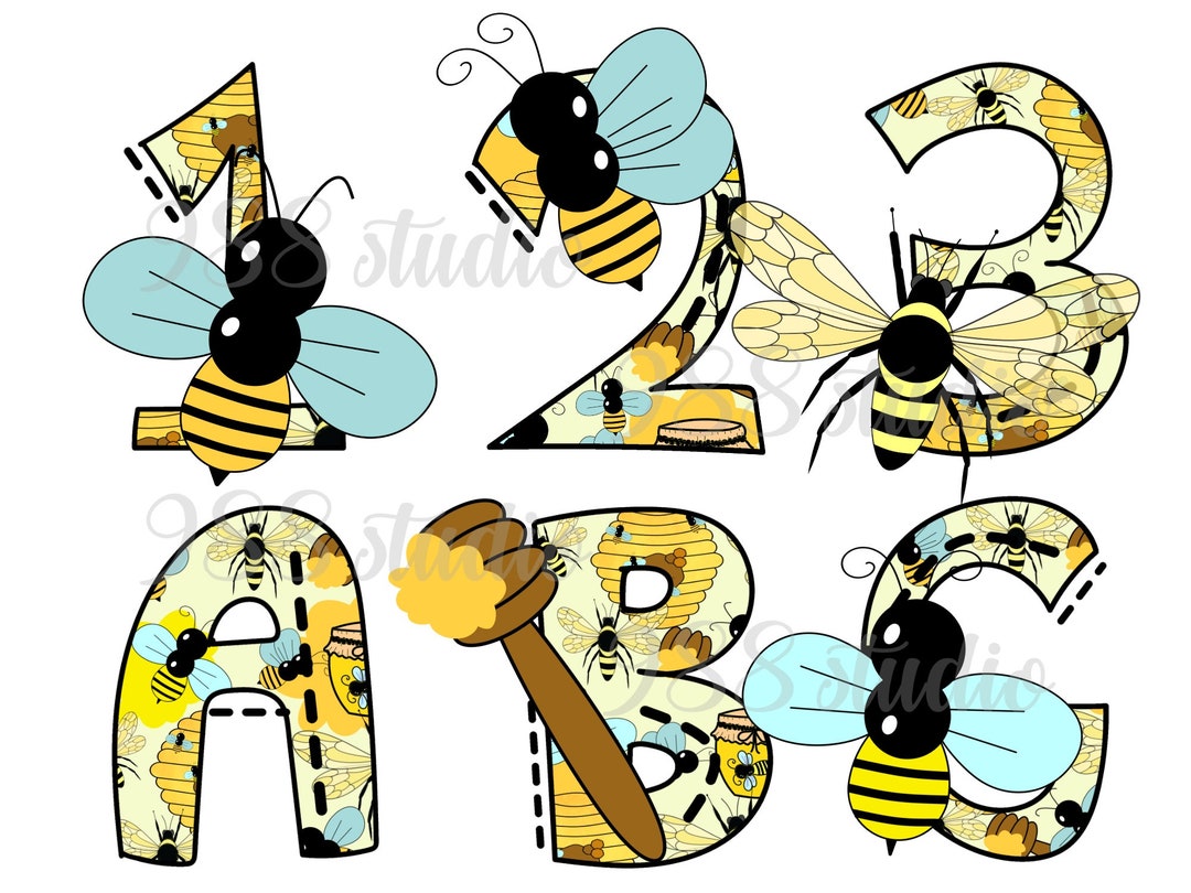 Bee Font Png, Bees Clip Art, Insect Alphabet, Cute Fonts, Bee ...