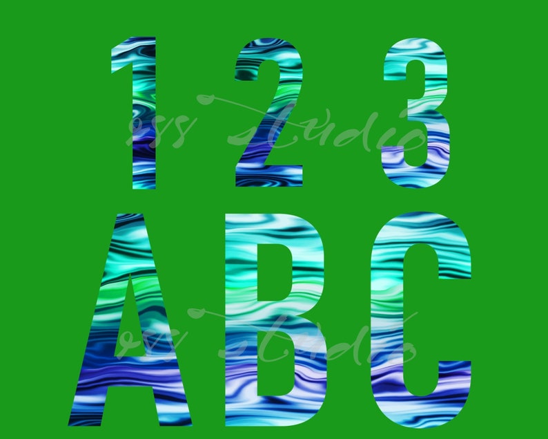 Water Alphabet Png Sea Font Decorative Alphabet Png Water - Etsy