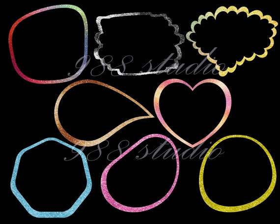 Glitter Frame Clip Art Label Frame Border Frame Clipart | Etsy