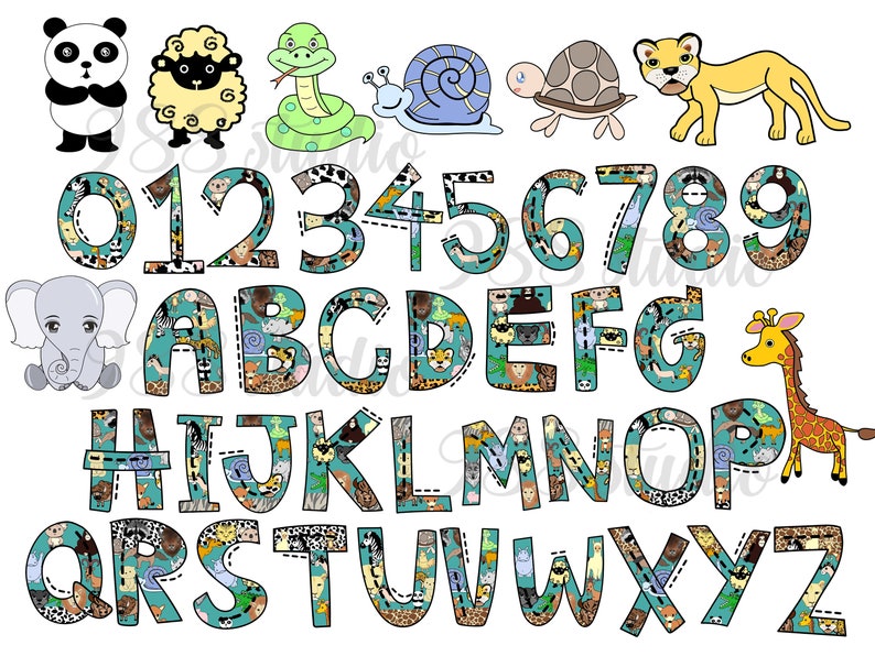 Zoo Font Png, Safari Animals Png, Animal Letters Pdf, Animal Clip Art, Wild Animal Letters ...