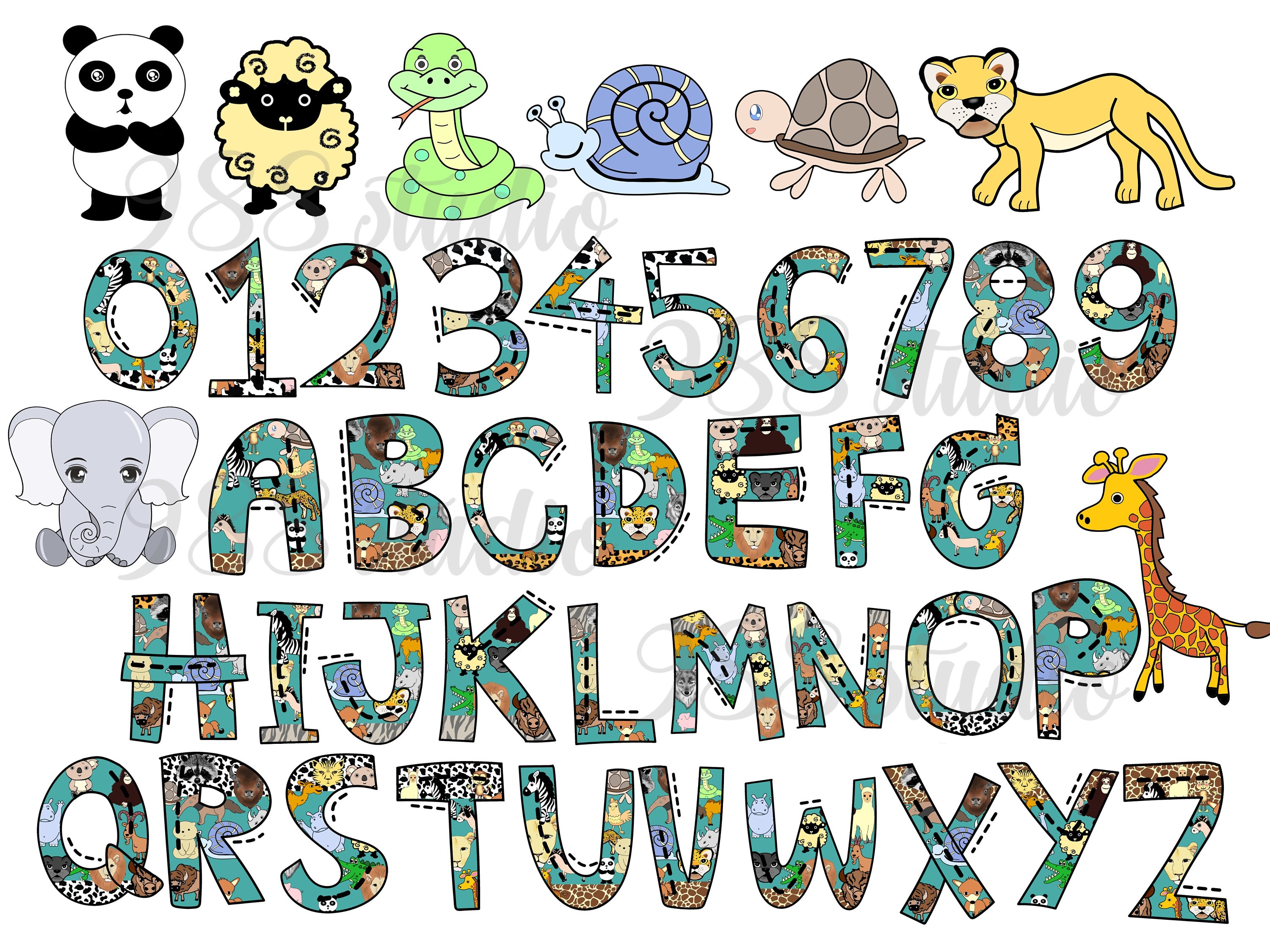 Zoo Font Png, Safari Animals Png, Animal Letters Pdf, Animal Clip Art ...