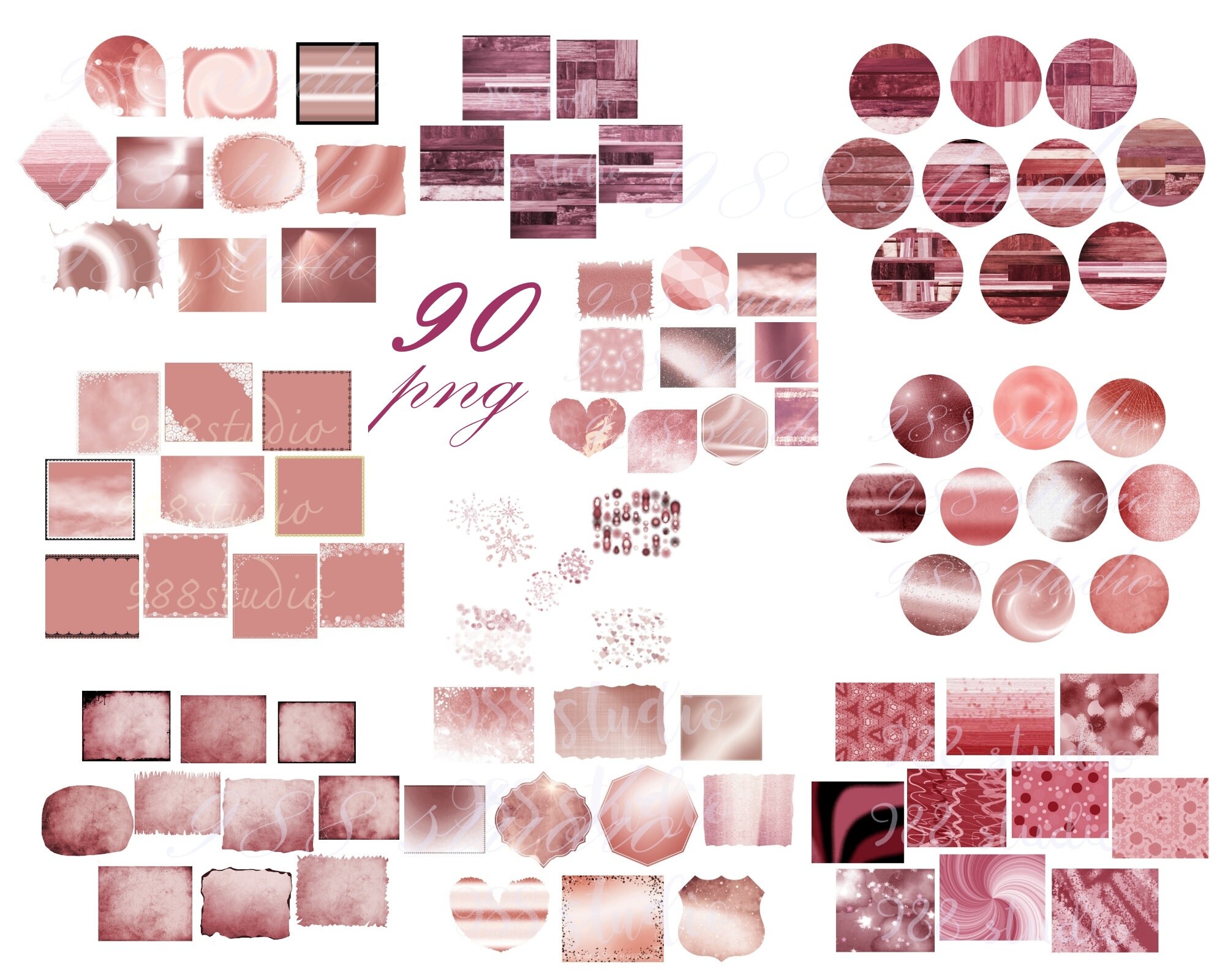Rose Gold Bundle Background Png Rose Gold Texture Png 90 Png - Etsy