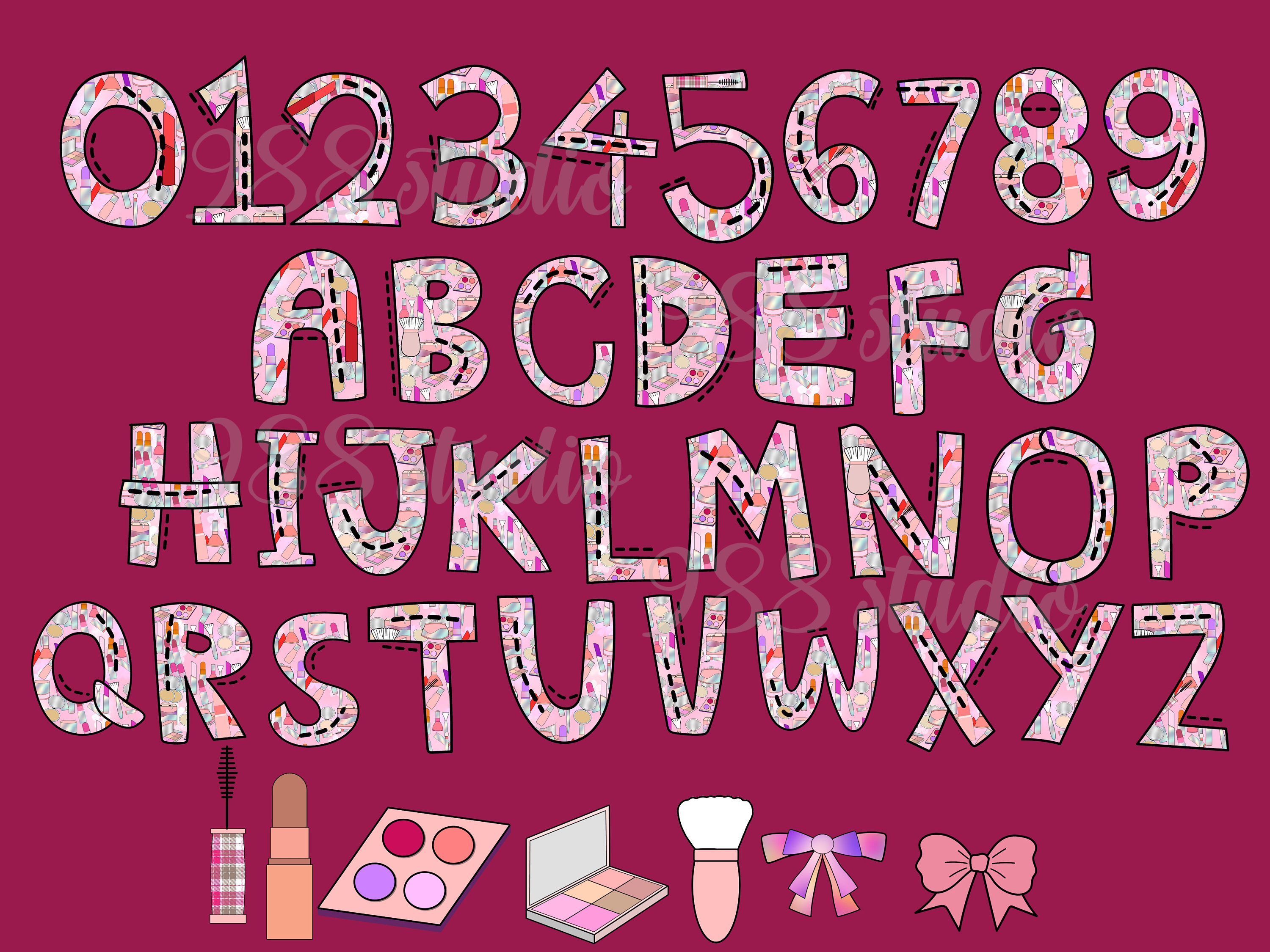 Makeup Alphabet Png, Cosmetic Font Pdf, Abc Clip Art, Font Clip Art ...